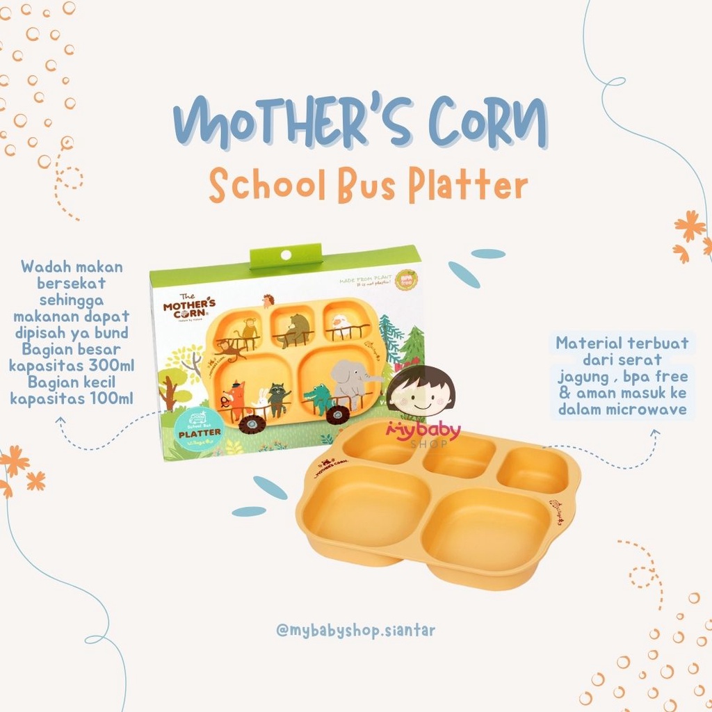 Jual MOTHER'S CORN SCHOOL BUS PLATTER / piring makan / piring bersekat ...