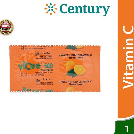 Jual Vicee Rasa Orange 1 Strip /Tablet Hisap Vitamin C/Daya tahan tubuh ...