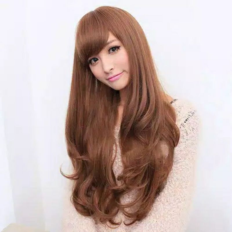 Jual Rambut Wig Rambut Palsu Wanita Model Bergelombang Warna Light ...