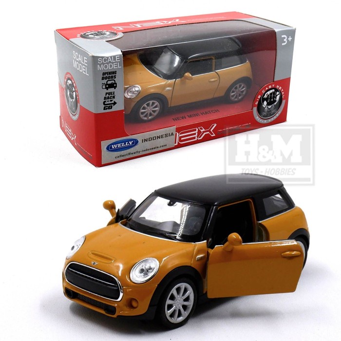 Jual Mobil Mobilan Diecast New Mini Hatch Yellow - Welly | Shopee Indonesia