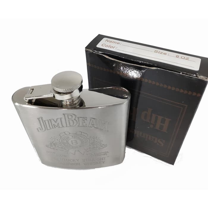 Jual Jim Beam Botol Minum Wine Whiskey Hip Flask 6oz | Shopee Indonesia