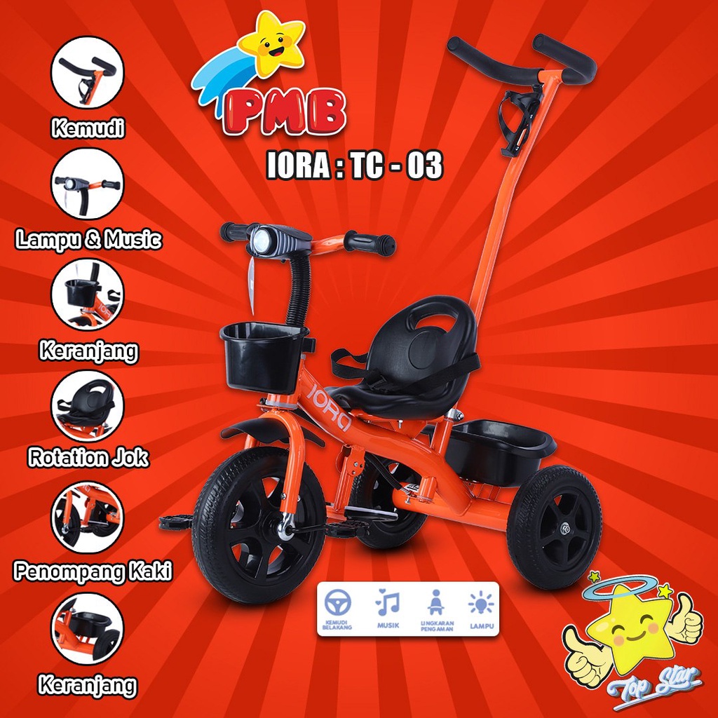 Jual Tricycle PMB Iora TC 03 Sepeda Tiga Roda Sepeda Anak Dorongan Ada ...