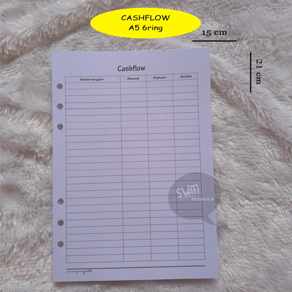 Jual [BUY10 FREE1] planner cashflow - refill loose leaf kertas isi ...