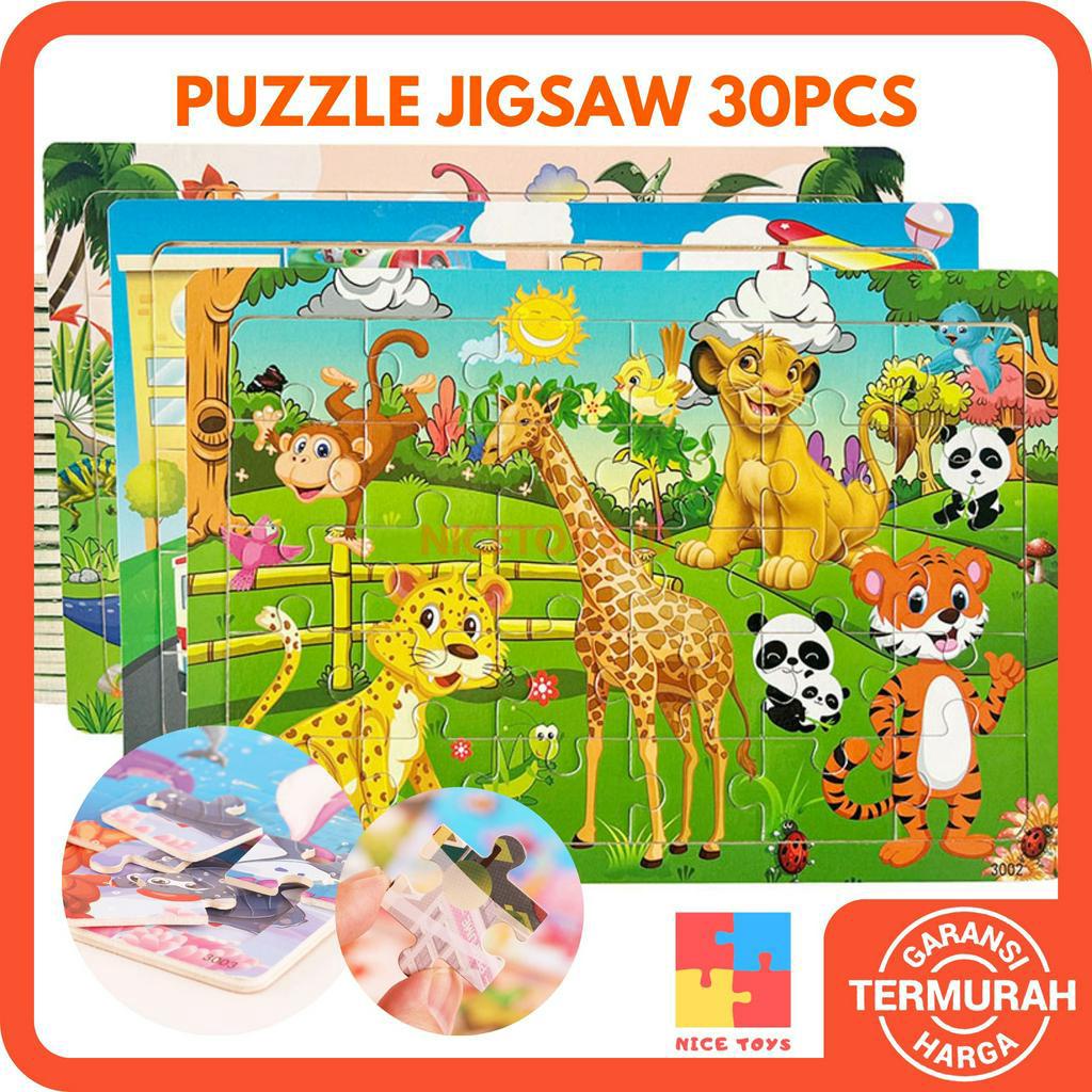 Jual Puzzle Jigsaw 30pcs Mainan Puzzle Kayu Jigsaw Puzzle 30 Mainan ...