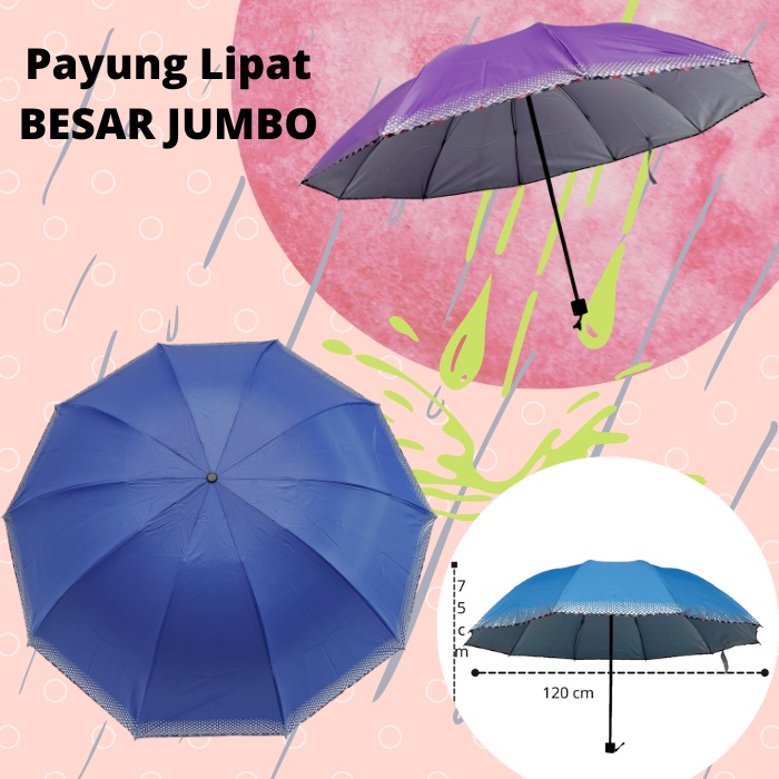 Jual Payung Lipat Super Besar Jumbo Besar 10 jari 10R Kuat Kokoh motif ...