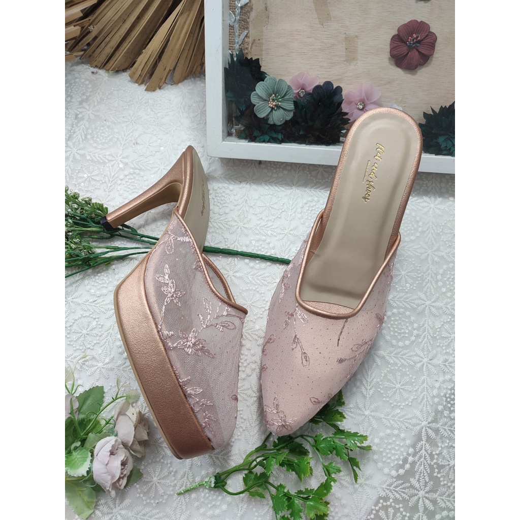 Jual sepatu wedding vania rosegold hak lancip 12 cm | Shopee Indonesia