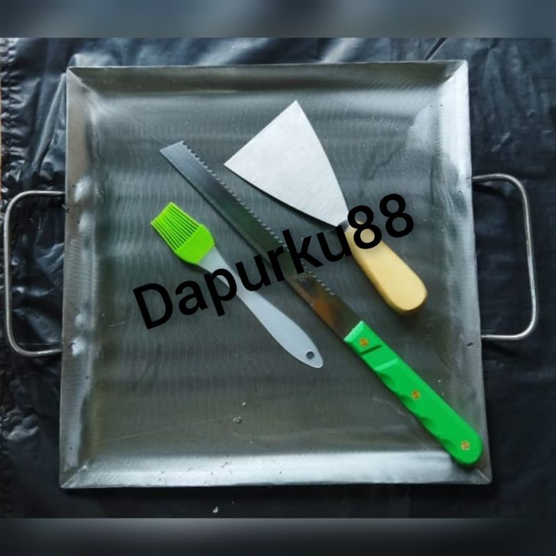 Jual PAKET KOMPLIT wajan 30x30 plat persegi ukuran 30x30cm / pisau roti ...