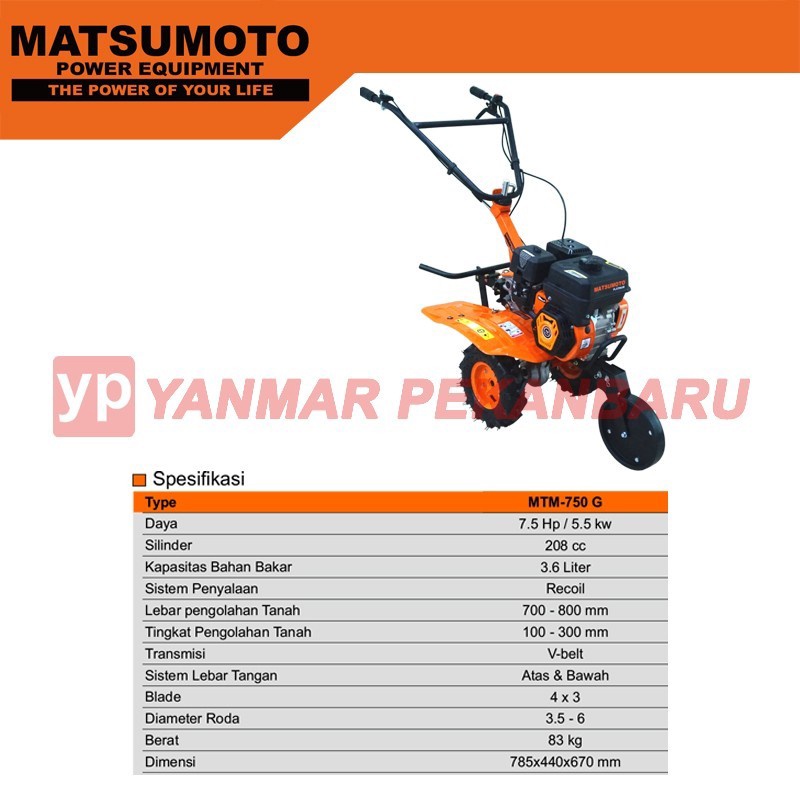 Jual Mesin Bajak Sawah / Traktor Tangan / Mini Tiller MTM 750 G ...
