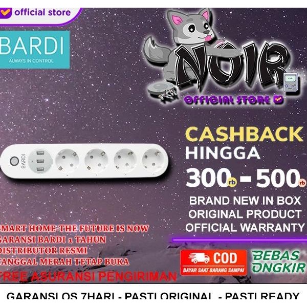 Jual BARDI Smart Extention Power Strips (Smart Stop Kontak, WIFI) ready shipping | Shopee Indonesia