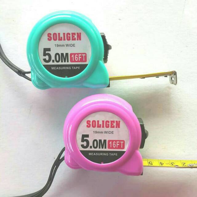 Jual Meteran Alat Ukur Tukang 5 Meter SOLIGEN Berkualitas | Shopee ...