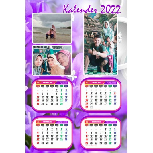 Jual Kalender 4 Bulan 3 Lembar custom bisa pakai foto sendiri | Shopee ...