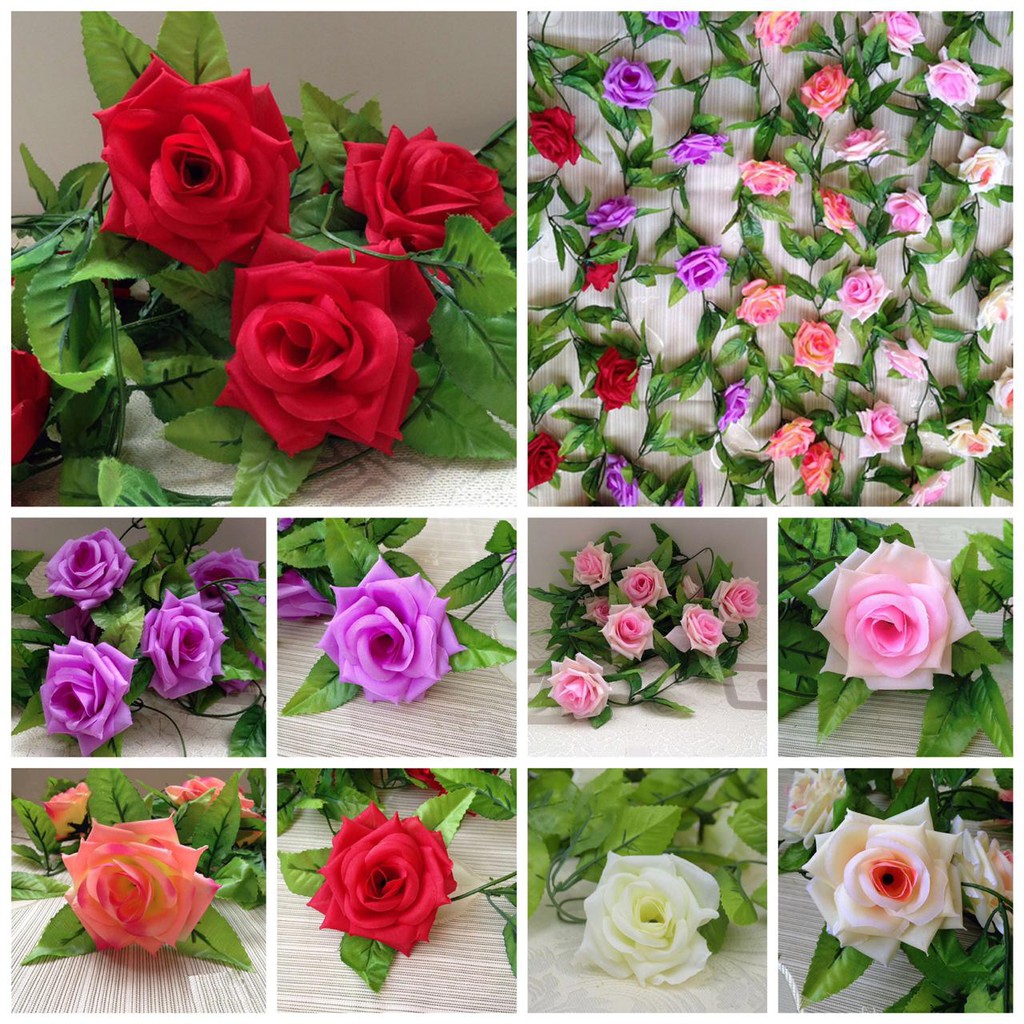 Jual BUNGA PALSU DEKORASI BUNGA ROSE IVY VINE DEKORASI PERNIKAHAN ...