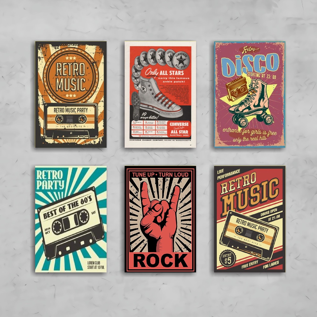 Jual WALL DECOR POSTER HIASAN DINDING RETRO VINTAGE KLASIK DEKORASI ...