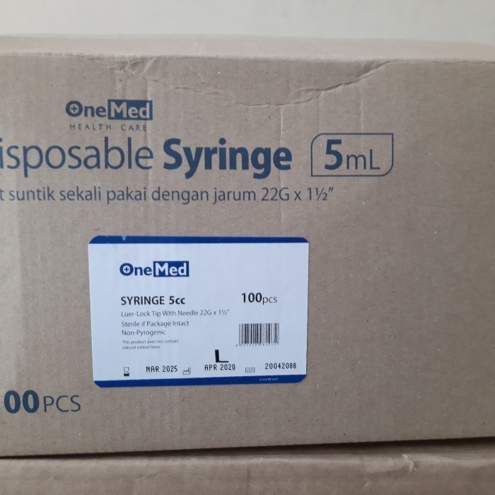 Jual SPUITE 5CC ONEMED / SYRINGE 5 ML ONE MED / SUNTIKAN 5 CC / SPUIT ...