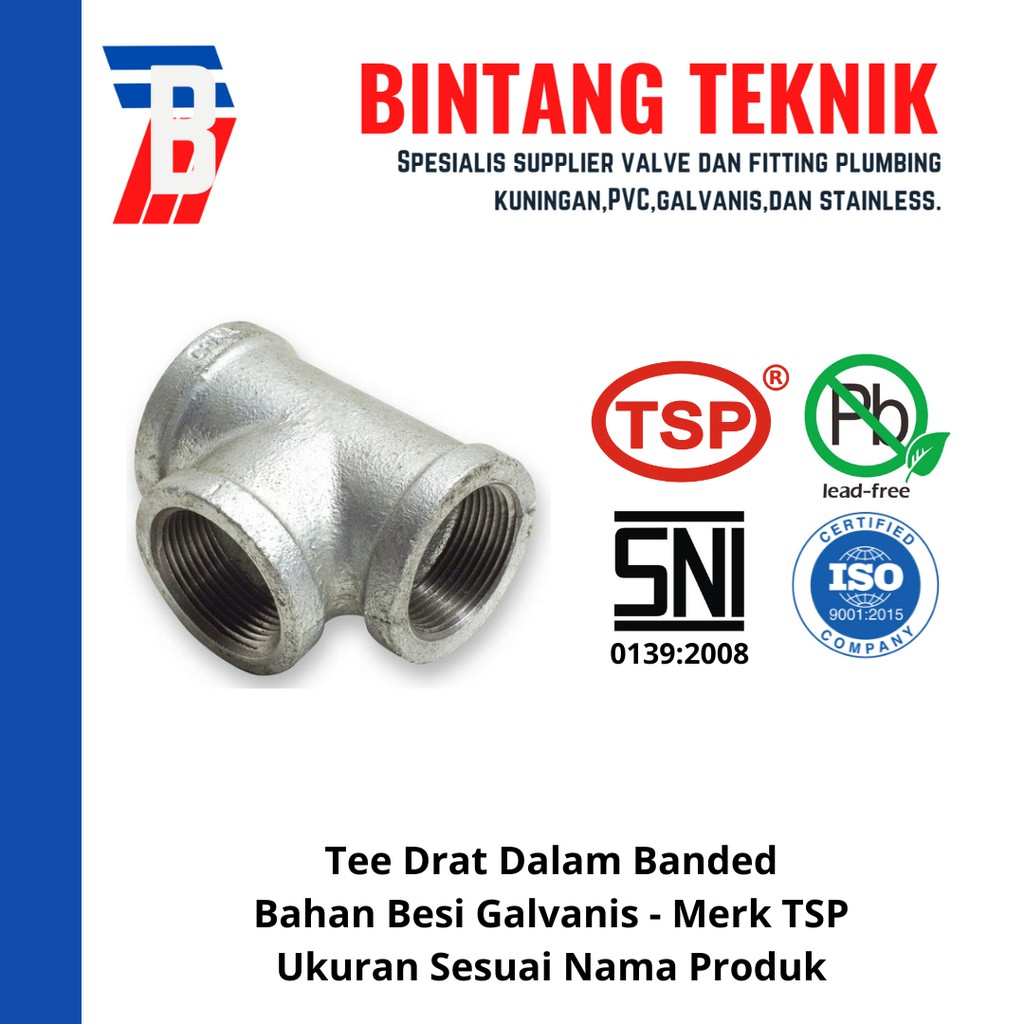Jual Tee 1" inch Besi Galvanis TSP Drat Dalam | Shopee Indonesia