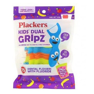 Jual plackers kids dental floss with fluoride dual grip 75pcs | Shopee ...