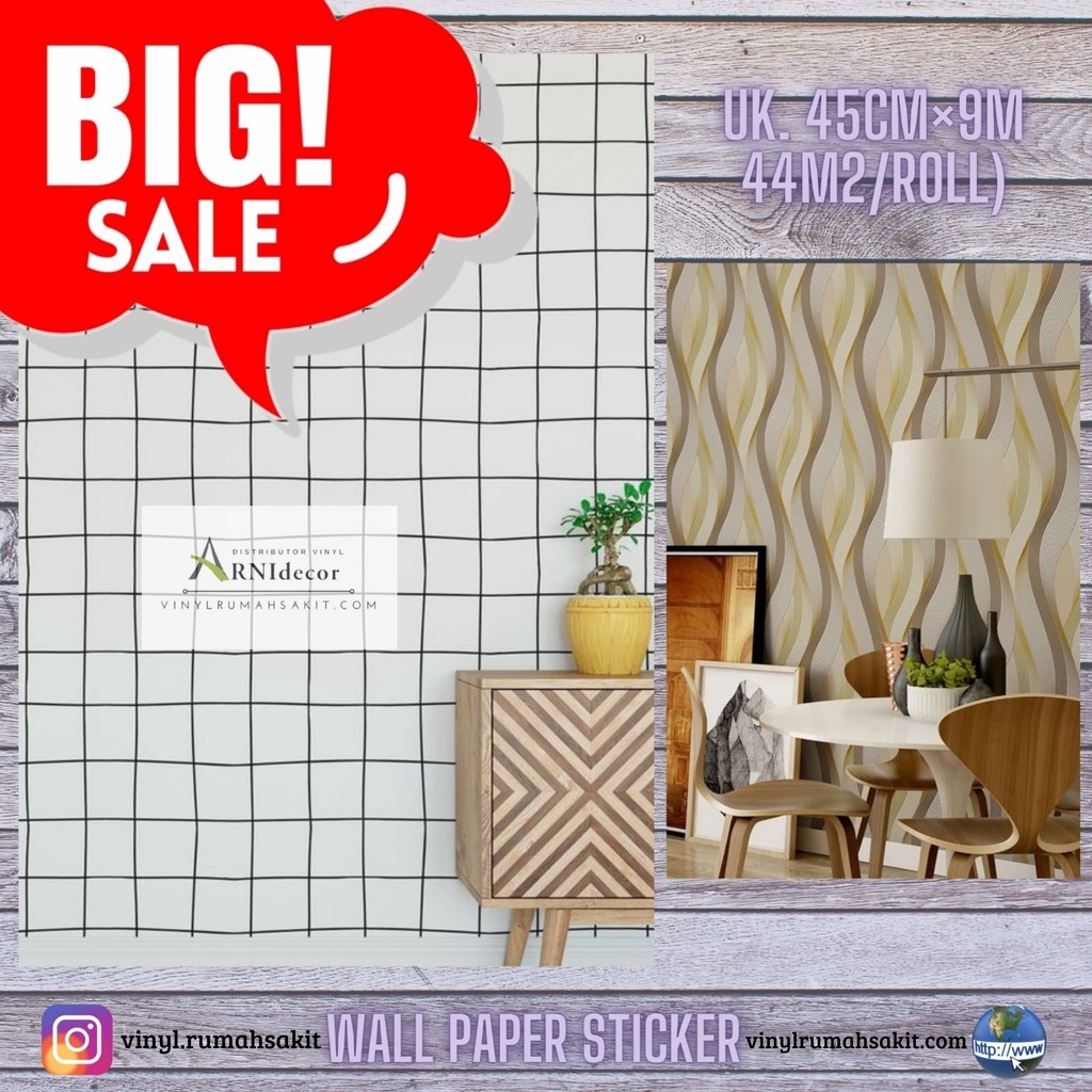 Jual Wallpaper Sticker 3D Dinding Motif Kayu-Garis-Kotak [Sudah ada Lem ...