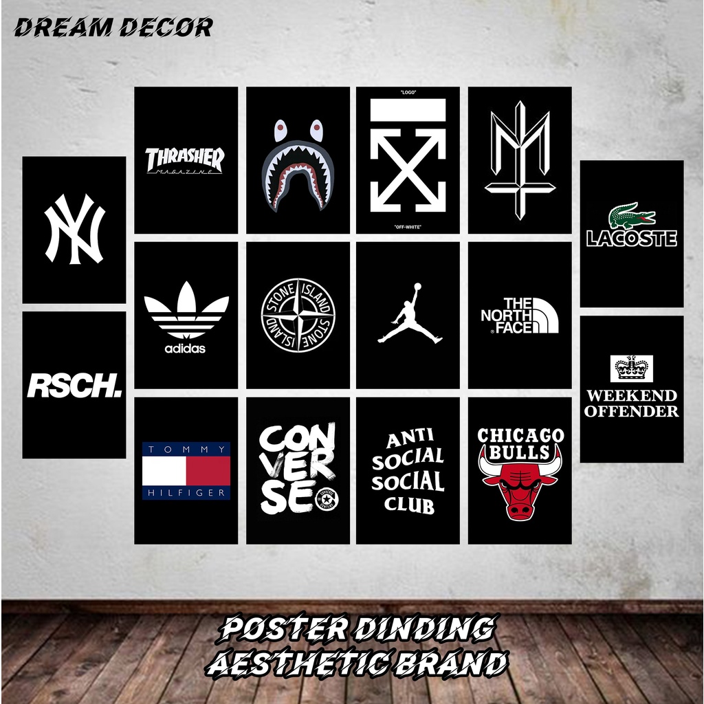 Jual (ISI 16 Pcs) Poster Dinding Aesthetic Brand Ukuran A4 A5 A6 ...
