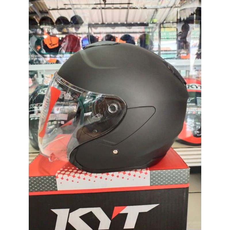 Jual helm kyt kyoto hitam dof solid murah | Shopee Indonesia