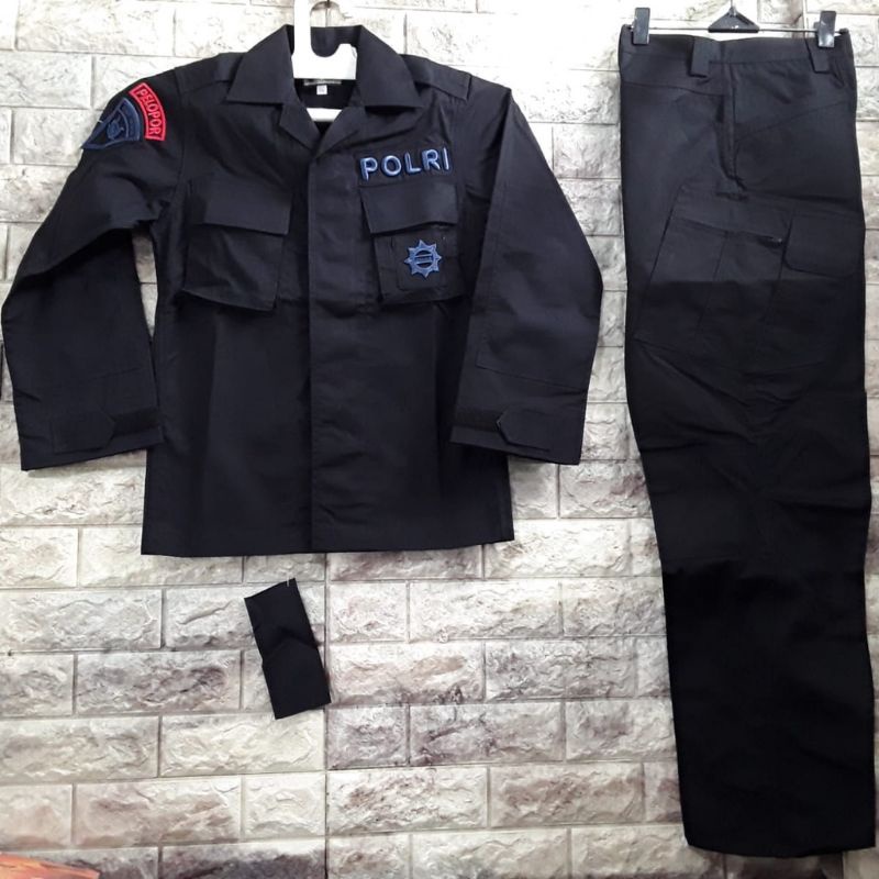 Jual Baju PDL Tactical hitam Brimob Bahan halus (Portofino) dan Kotak ...