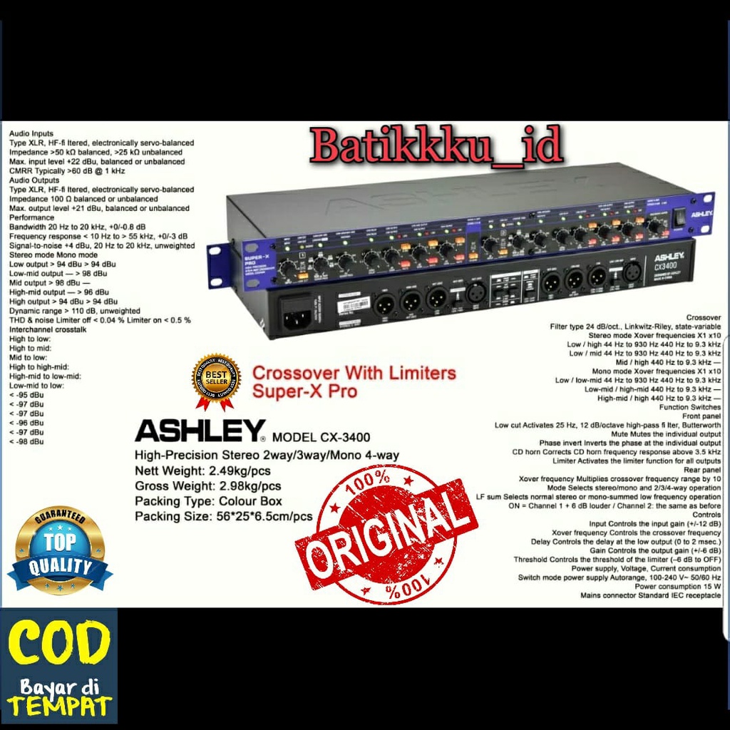 Jual Crossover Ashley CX 3400 CX3400 Super X Pro With Limiter ORIGINAL ...