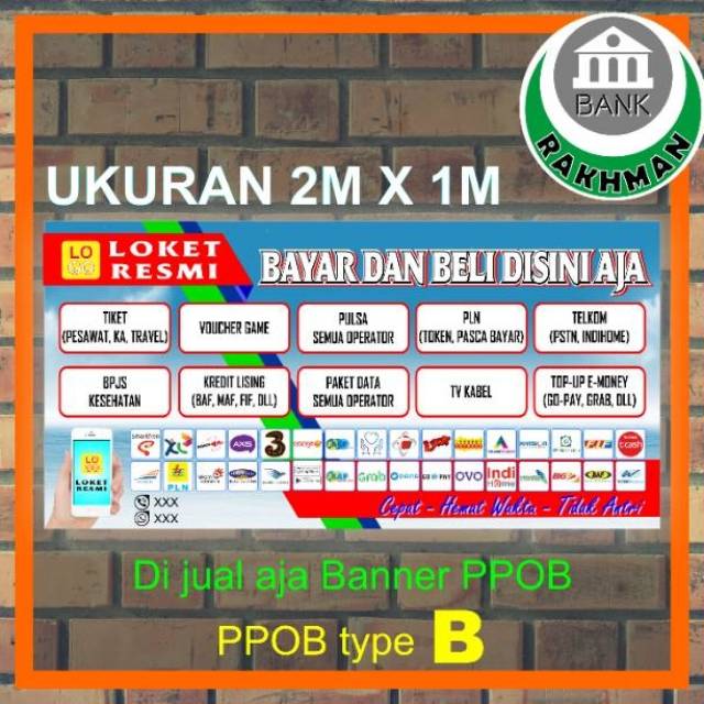 Jual SPANDUK BANNER | AGEN LOKET PPOB PULSA | UKURAN 2MX1M | Shopee ...
