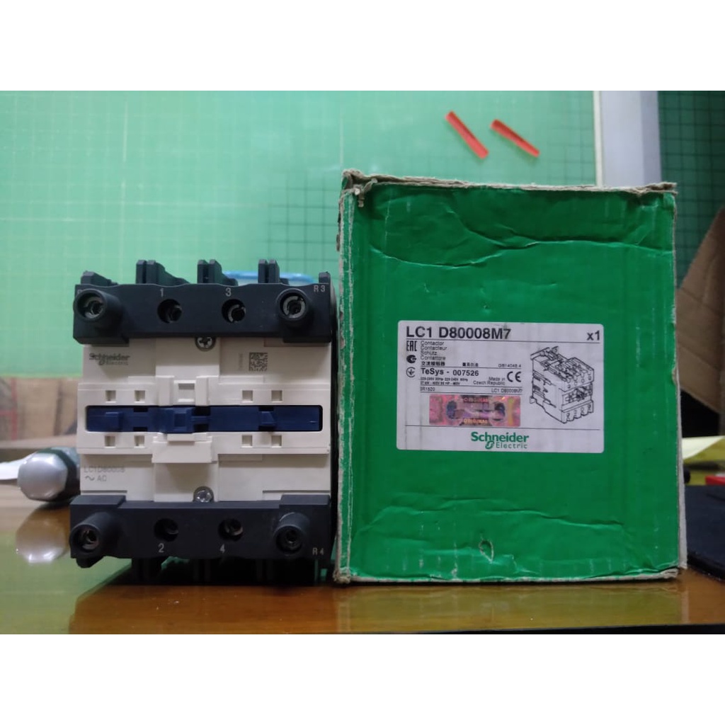 Jual SCHNEIDER MAGNETIC CONTACTOR 120V / 380V LC1D80008 125AMP 4P ...