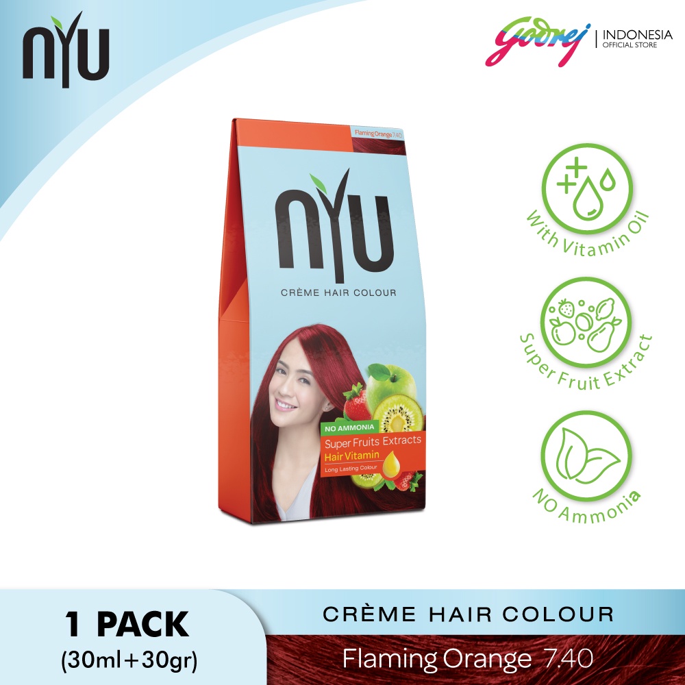Jual NYU Creme Hair Colour Flaming Orange - Pewarna Rambut | Shopee ...