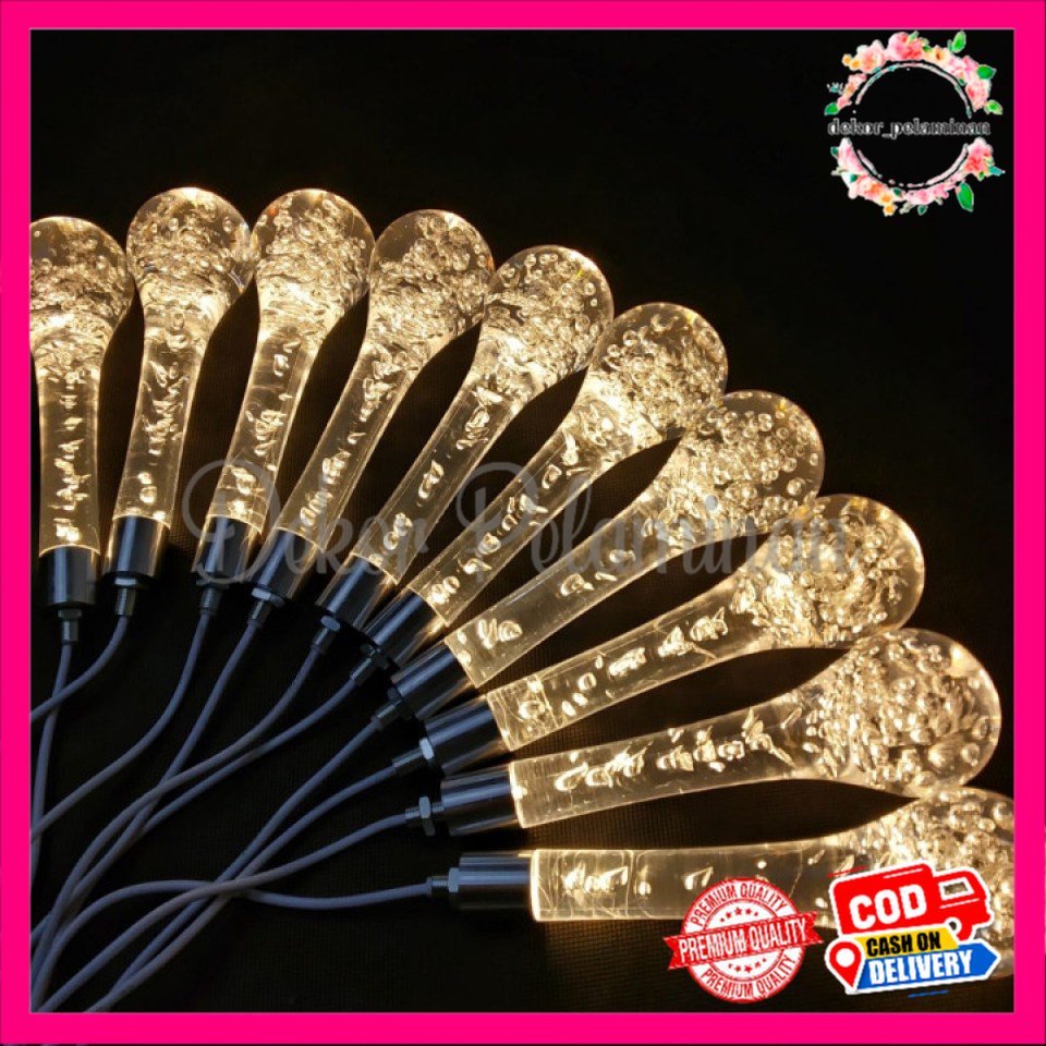 Jual COD LAMPU MIC AKRILIK LED 1 SET ISI 10 BAHAN AKRILIK - LAMPU ...