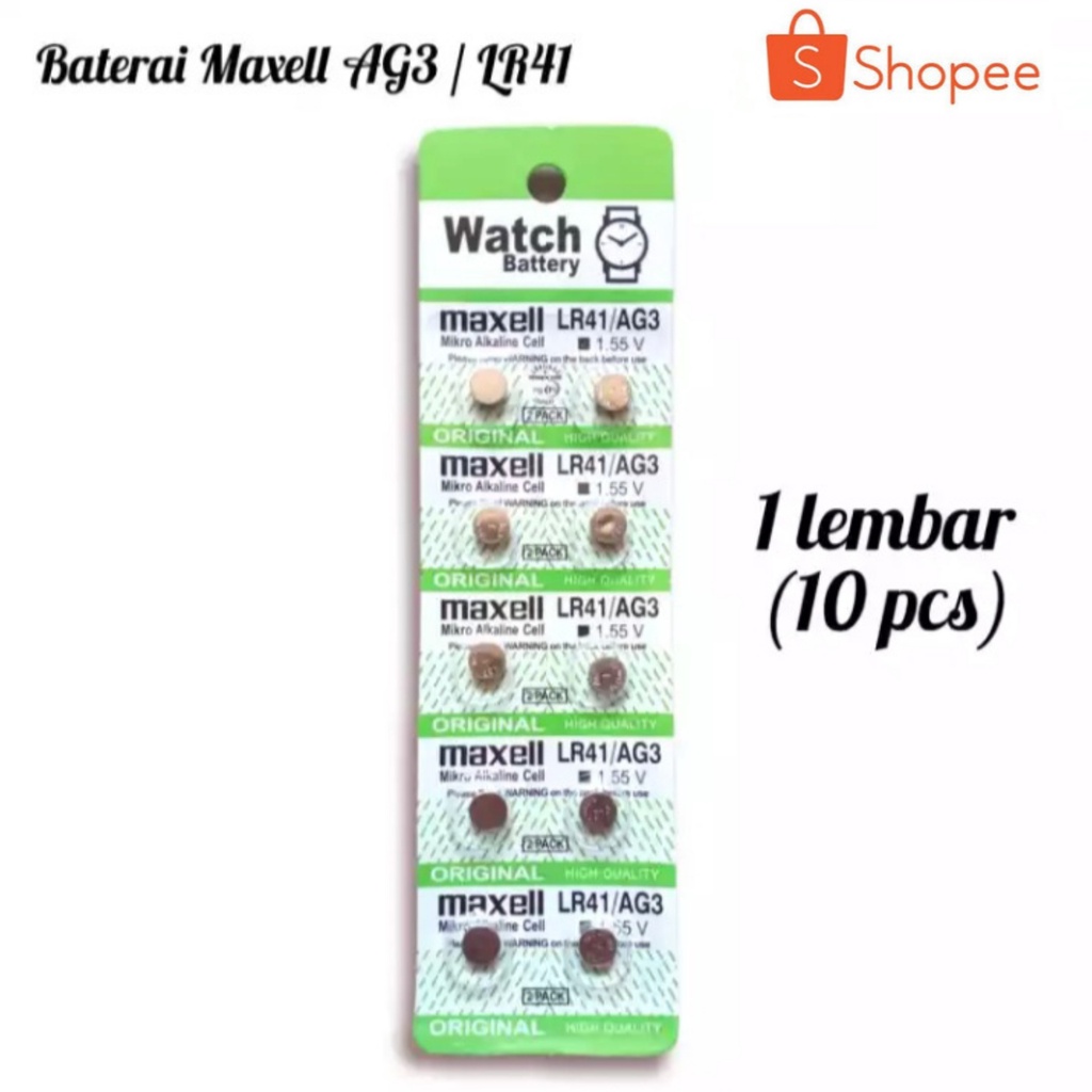 Jual Baterai Maxell AG3 isi 10 pcs ( 1 Lembar ) | Shopee Indonesia