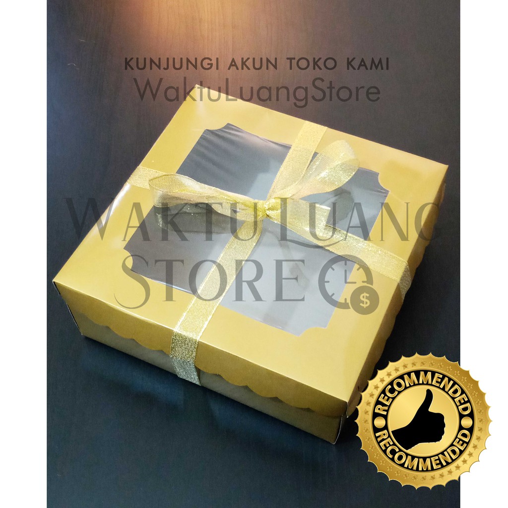 Jual Isi10Pcs Kotak Kue Emas 22x22 cm / gold cake box kertas kue warna ...