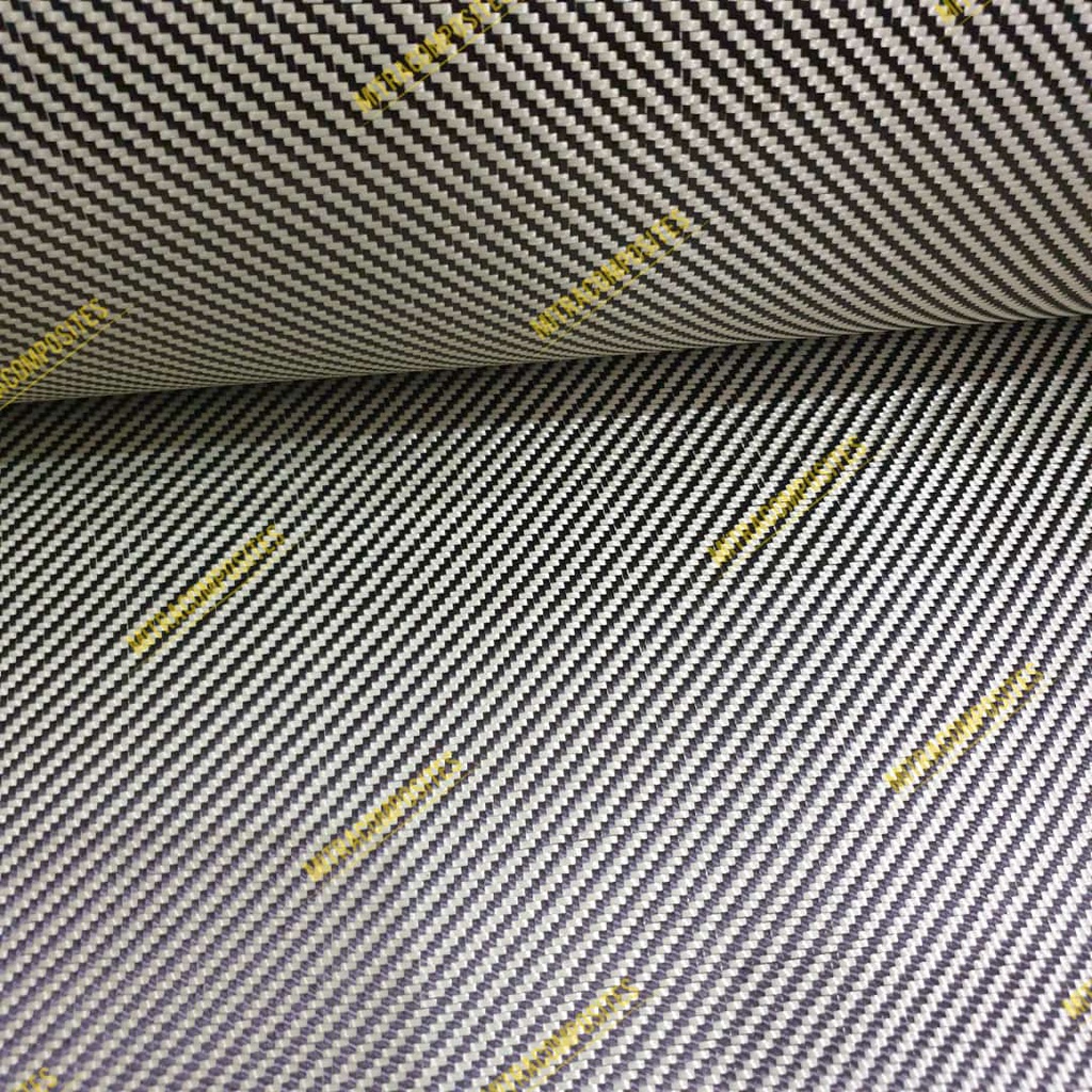 Jual Serat 3K Carbon Karbon Kevlar Hybrid Fiber Fabric Twill 240 gram ...