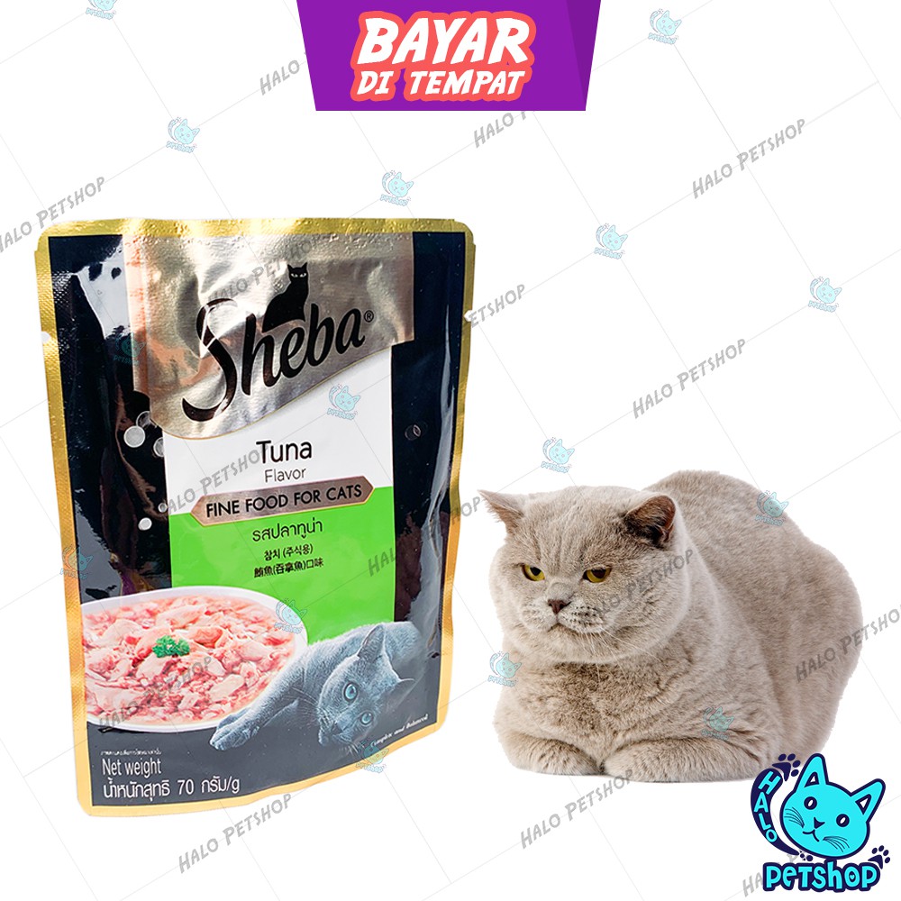 Jual Sheba Pouch 70gr Makanan Basah Kucing rasa Tuna | Shopee Indonesia