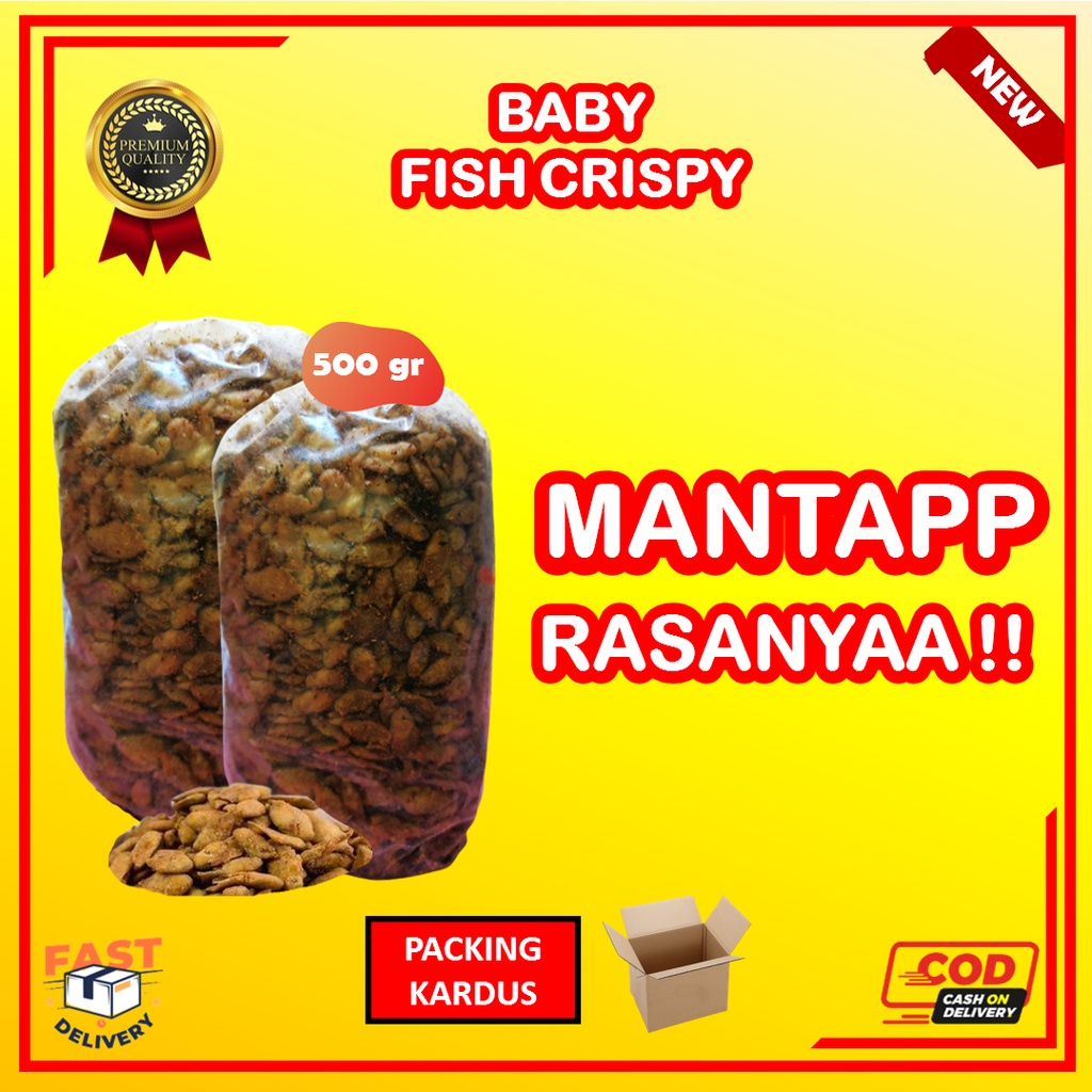 Jual Baby Fish Crispy 500gr Keripik Ikan Renyah Baby Fish Goreng Pedas ...