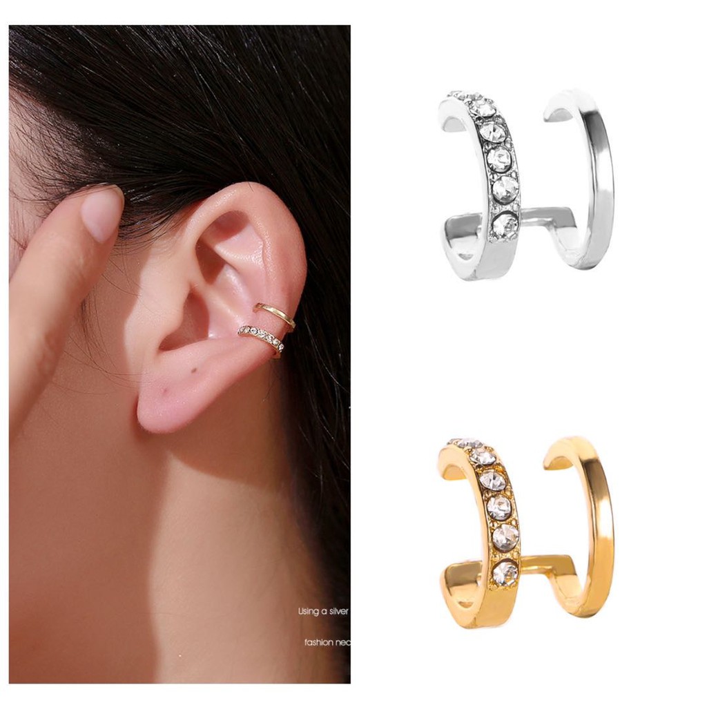 Jual Anting Klip Geometris Untuk Wanita Dan Pria /Anting Jepit Fashion ...