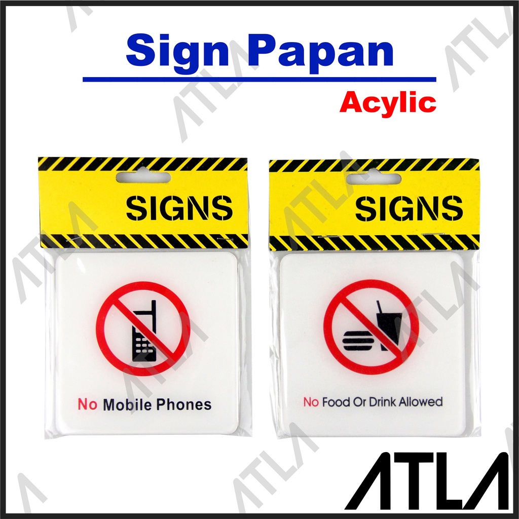 Jual Sign Board Acrylic Plate Papan Sticker Tanda Peringatan Tempel ...