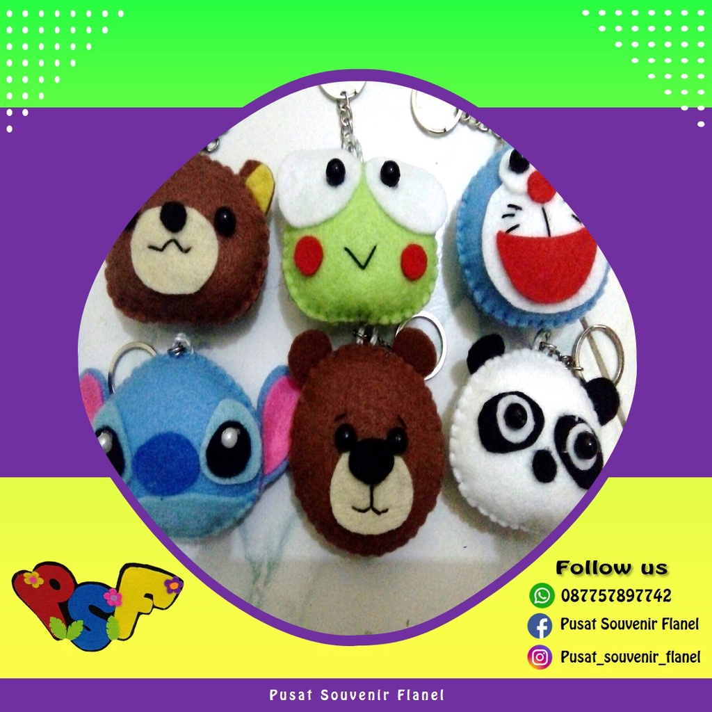 Jual Souvenir Gantungan Kunci Flanel Karakter | Shopee Indonesia