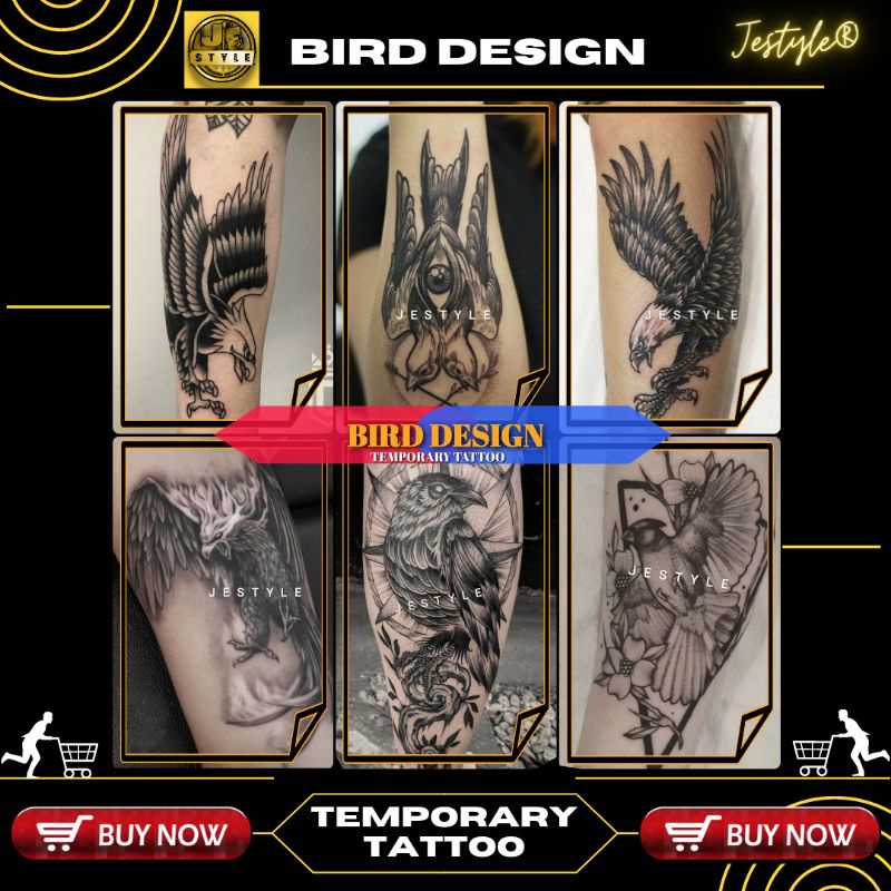 Jual TATTO TEMPORER TEMPORARY TATTOO BURUNG BIRD DESIGN | Shopee Indonesia