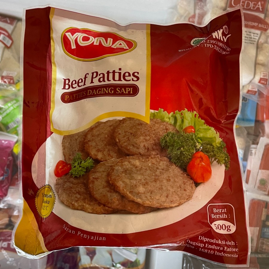 Jual YONA BEEF PATTIES ISI 10S 500GR / ISIAN BURGER / BEEF BURGER ...