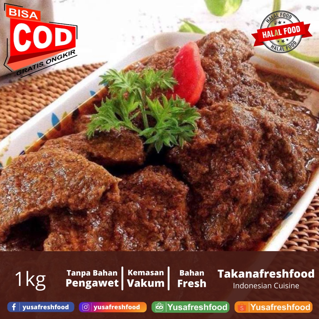 Jual Rendang Daging Khas Padang Takana Fresh Food (1kg) | Shopee Indonesia