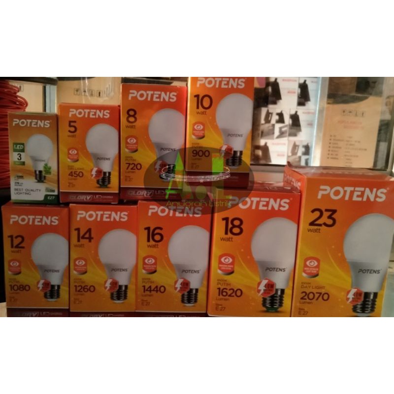 Jual AL Led A bulb 3w,5w,8w,10w,12w, 14w, 16w,18w Potens | Shopee Indonesia