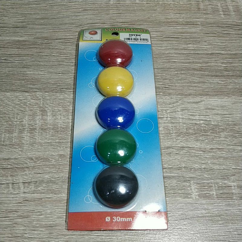 Jual Magnet Joyko MN-30-5 / Magnet Bulat 5 Warna / Color Magnet Button ...