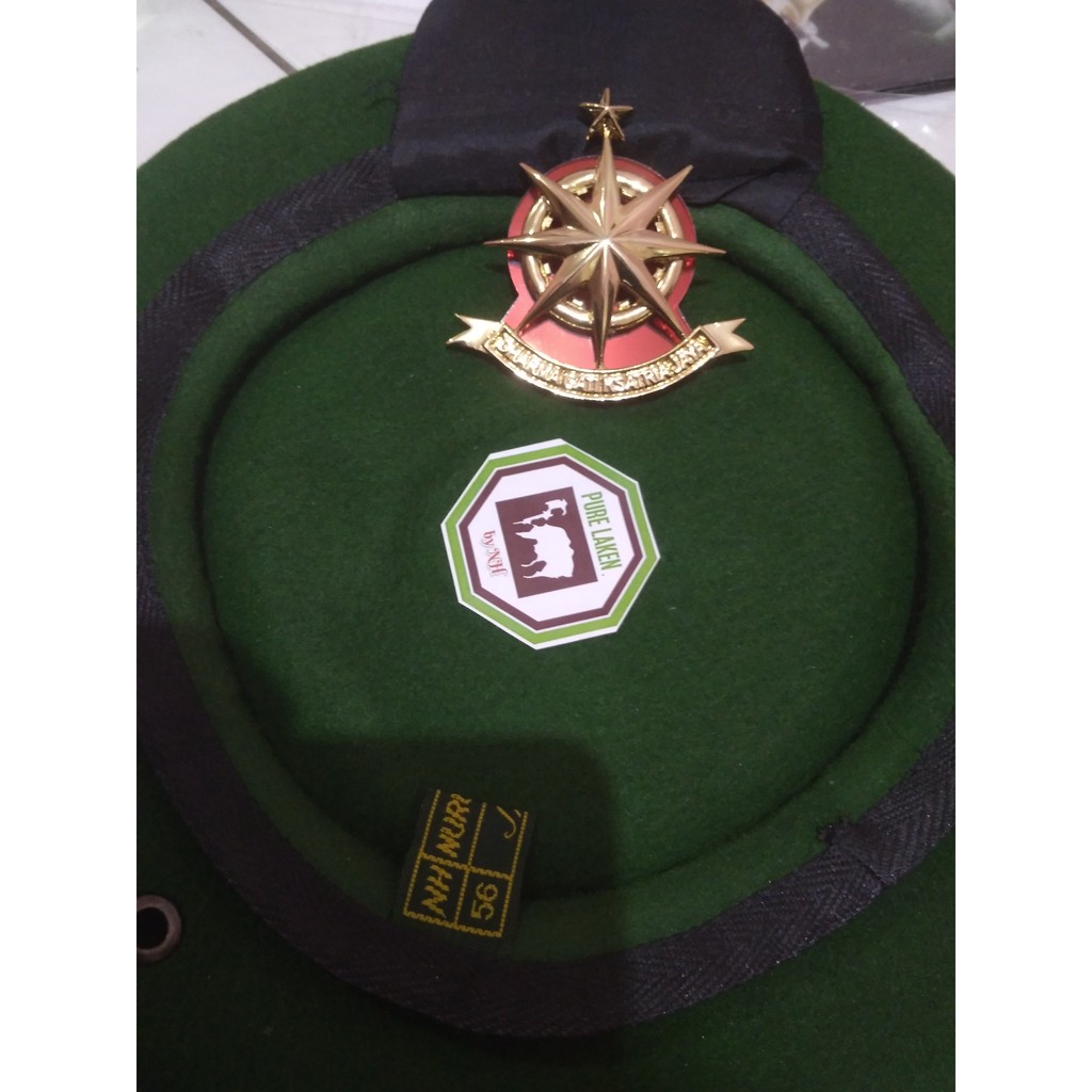 Jual paket/baret bekang dan emblem/baret hijau tni ad | Shopee Indonesia