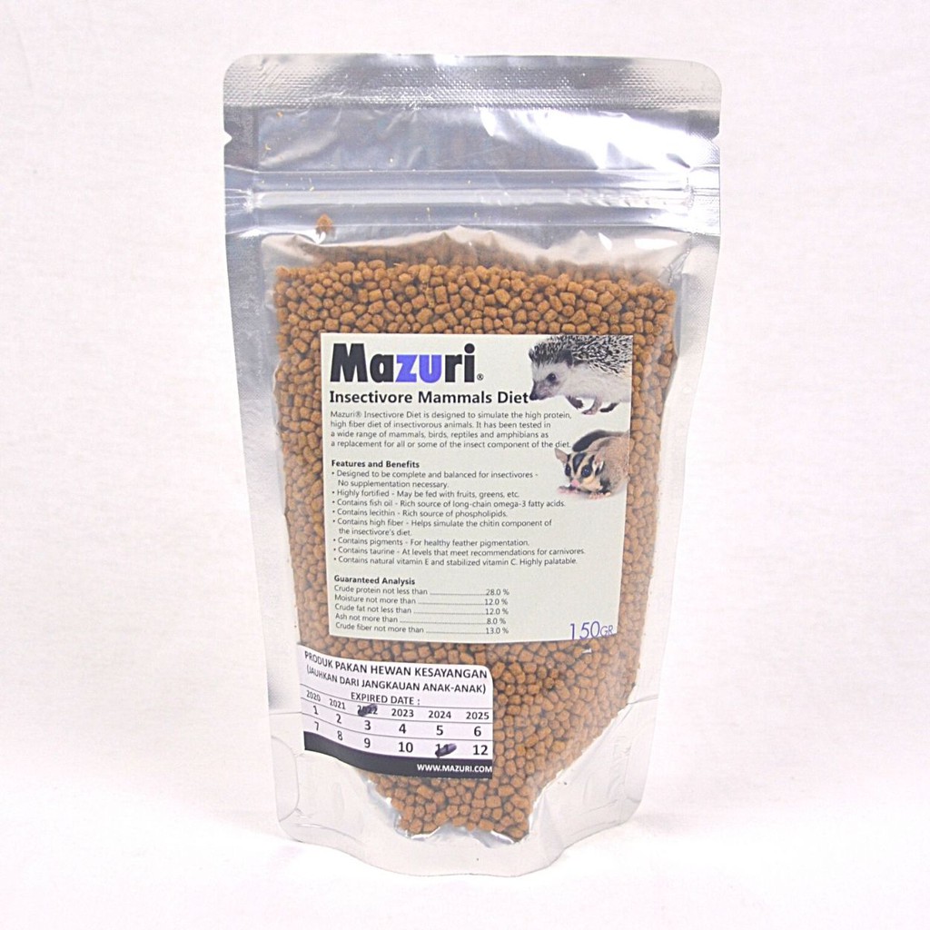 Jual MAZURI Makanan Landak / Sugarglider INSECTIVORE Mamals150gr ...