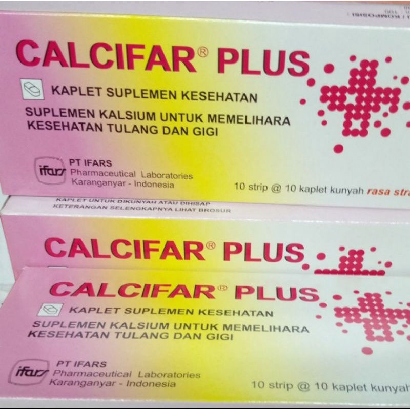 Jual CALCIFAR PLUS suplemen kalsium kesehatan tulang dan gigi | Shopee ...