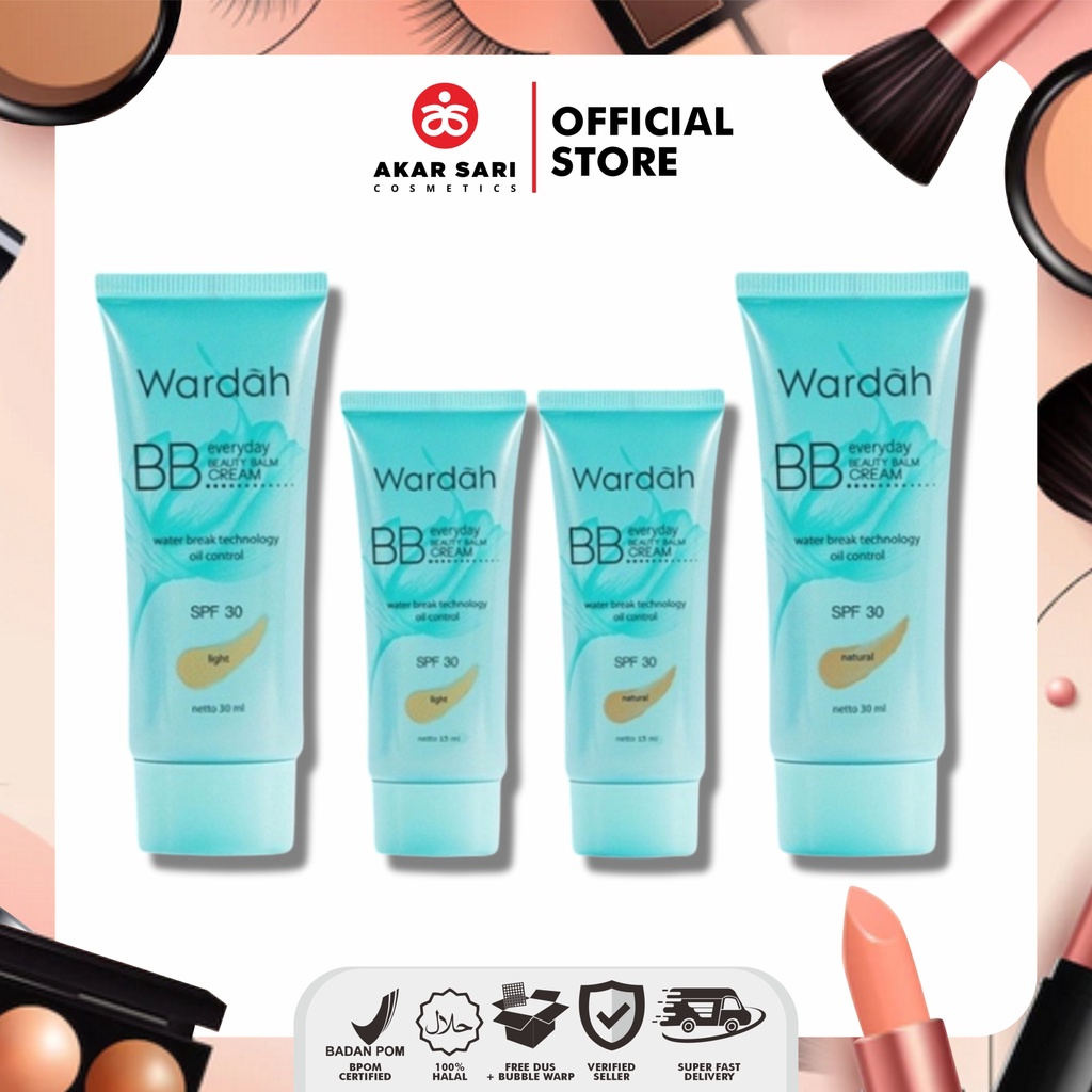 Jual WARDAH EVERYDAY BB CREAM LIGHT DAN NATURAL - 15 ml & 30 ml | Shopee Indonesia
