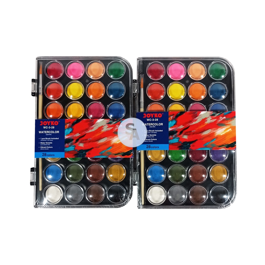 Jual CAT LUKIS WATERCOLOR JOYKO WC-3 ISI 28 WARNA [ SET ] | Shopee ...