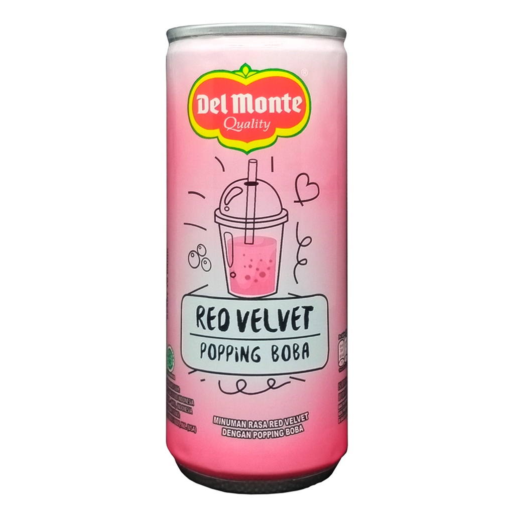 Jual Del Monte Red Velvet Popping Boba 240ml | Shopee Indonesia
