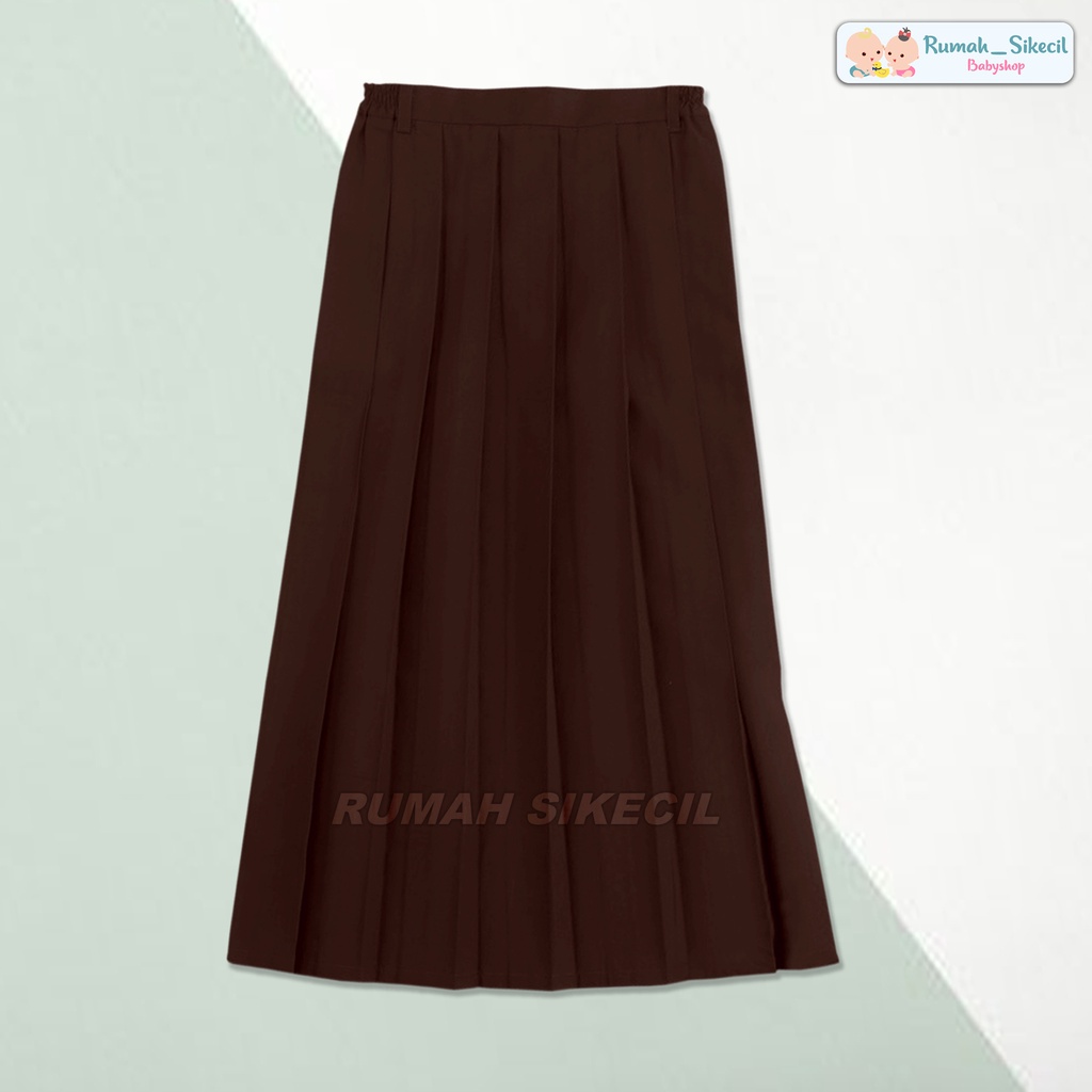 Jual Seragam Sekolah Rok Panjang SD MI / Model Lipit Rempel Warna Merah Putih Hijau Hitam Coklat ...