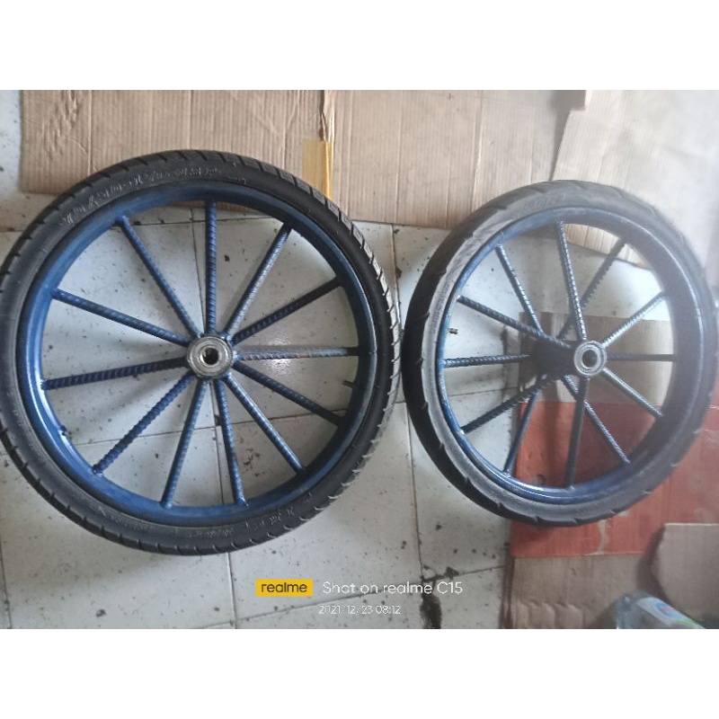 Jual roda gerobak/roda gerobak 17 behel/roda gerobak | Shopee Indonesia